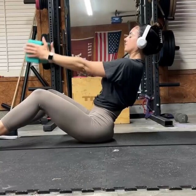 Modified V sit hold with arm pulses. by Abigail Harris - Exercise How ...