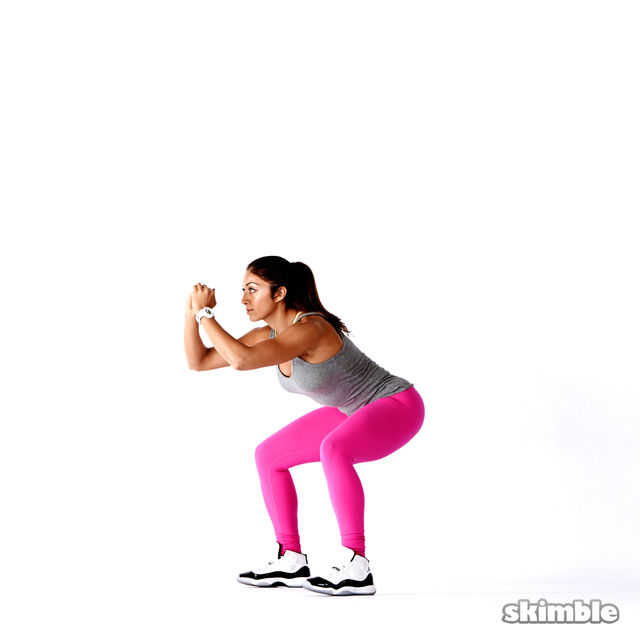 Wide Squat Holds - Exercise How-to - Skimble Workout Trainer