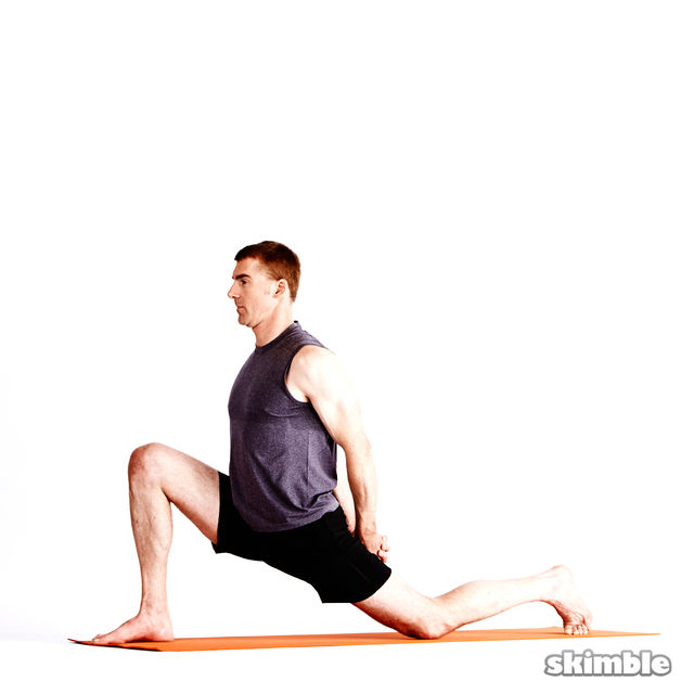 Right Low Lunge with Clasped Hands - Exercise How-to - Skimble