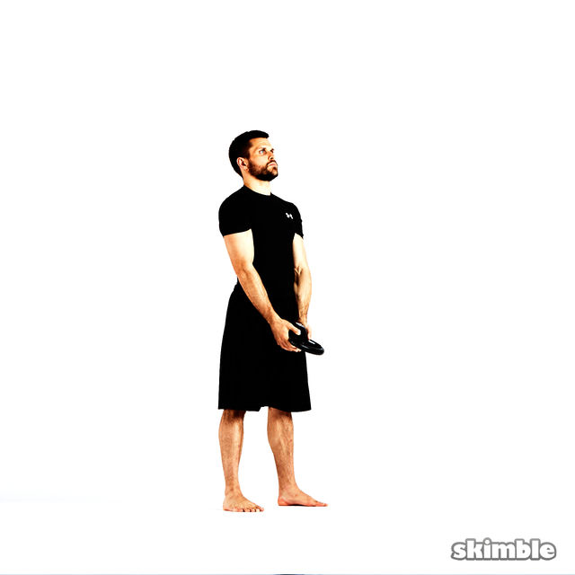 De curl a press con pesa rusa - Ejercicio Cómo hacerlo - Skimble