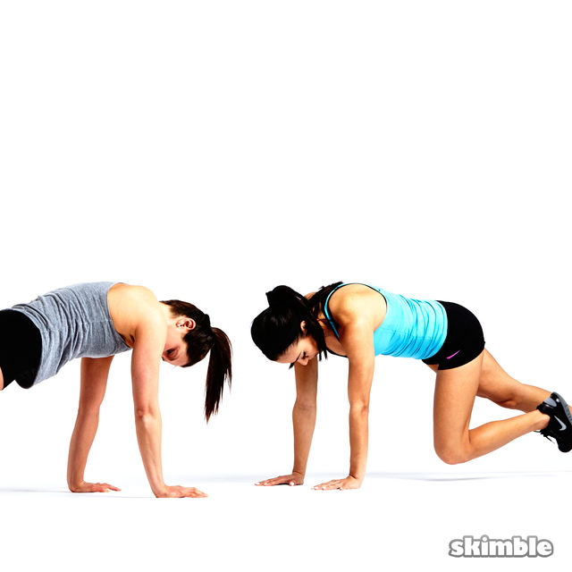 Partner Push-Ups with Shoulder Taps - Exercise How-to - Workout Trainer ...