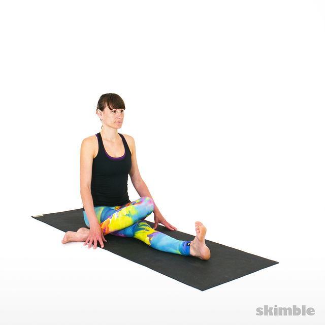 Cow Face Pose with Right Leg Straight - Exercise How-to - Skimble