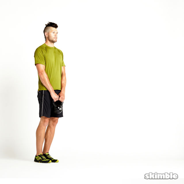 Right Lunge with Kettlebell Raise - Exercise How-to - Skimble