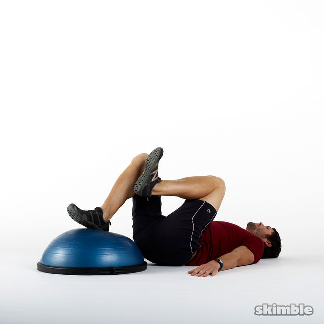 BOSU Right Leg Floor Bridges - Ejercicio Cómo hacerlo - Skimble