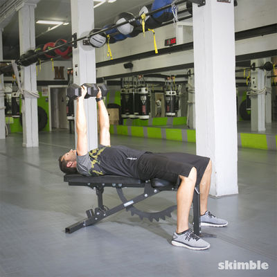 Incline Dumbell Hex Press - Exercise How-to - Workout Trainer by Skimble