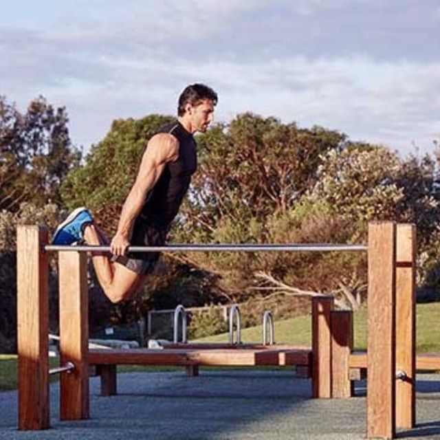 Bar Jumping Dips - Exercise How-to - Workout Trainer by Skimble