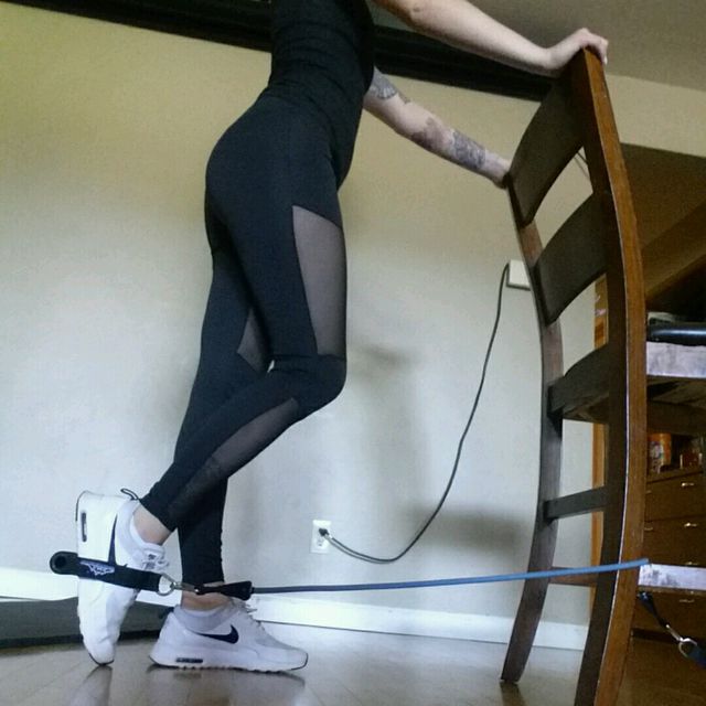 Banded Leg Kickback - Exercise How-to - Workout Trainer by Skimble