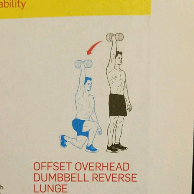 Offset Overhead Dumbbell Reverse Lunge by Brian O'rourke - Exercise How ...