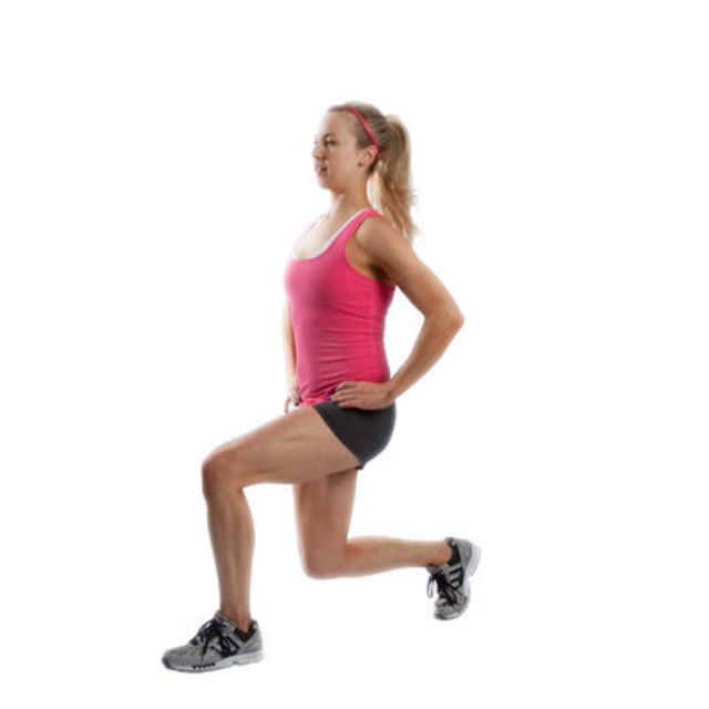 Left Assisted Lunges - Exercise How-to - Workout Trainer by Skimble