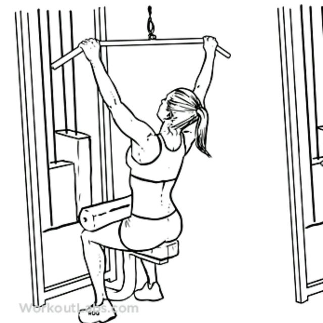 Wide Grip Pull Down - Exercise How-to - Workout Trainer by Skimble