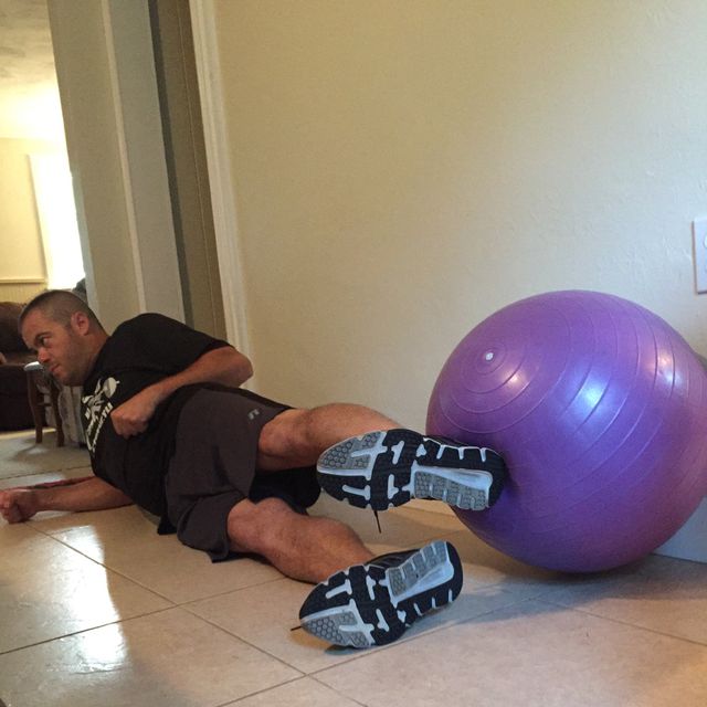 Swiss Ball Lying Leg Raise by Timothy Degiuli - Exercise How-to - Skimble