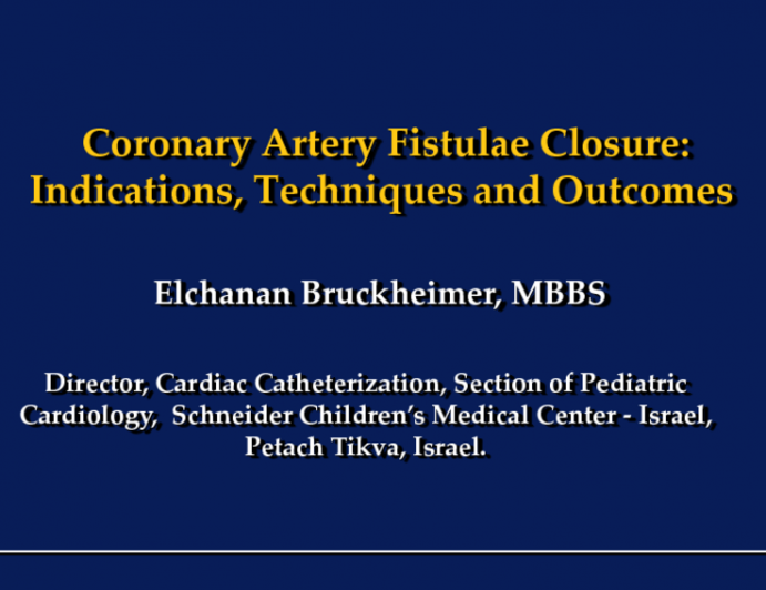 Coronary AV Fistula Closure: Indications, Techniques, and Outcomes ...