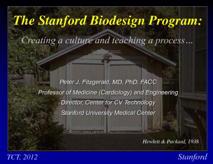Lessons from the Stanford Biodesign Program: Creating a Culture and ...