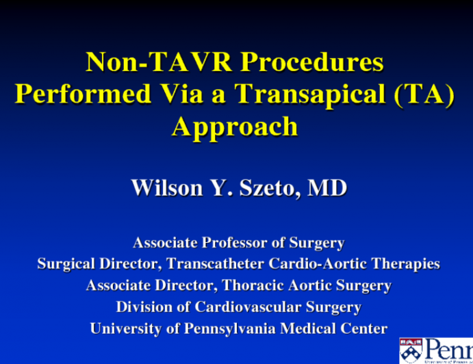 Non-TAVR Procedures Performed via a Transapical Approach | tctmd.com