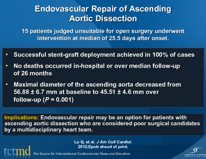 Endovascular Repair of Ascending Aortic Dissection | tctmd.com
