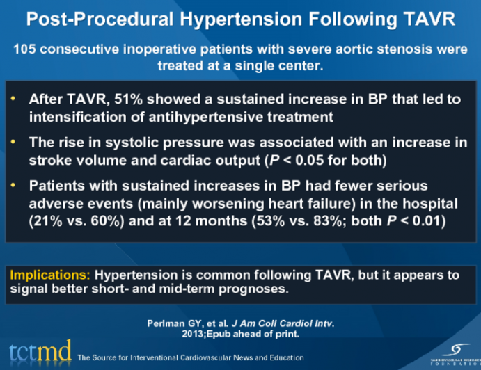 Post-Procedural Hypertension Following TAVR | tctmd.com