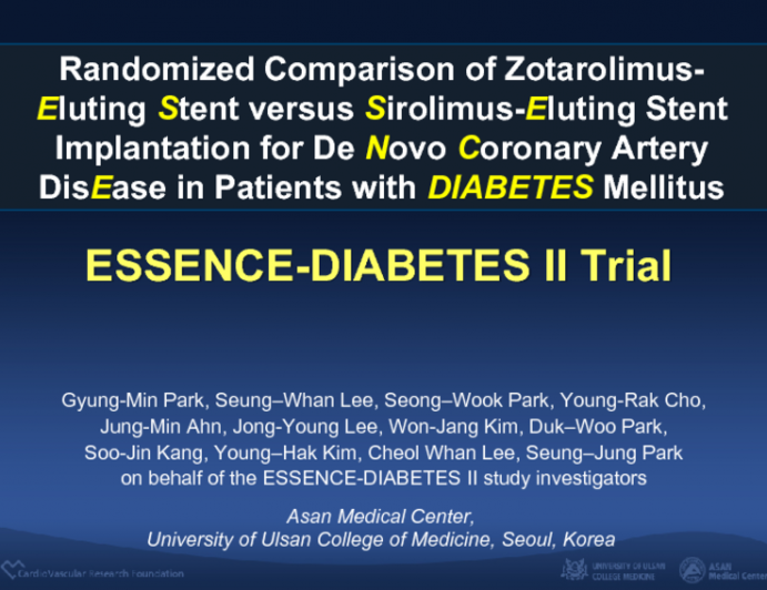 ESSENCE-DIABETES II Trial | tctmd.com