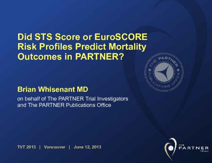 Did STS Score or EuroScore Risk Profiles Predict Mortality Outcomes in ...