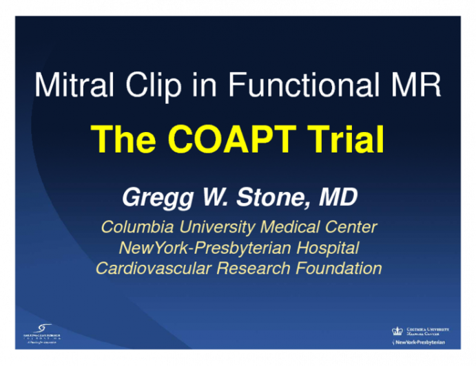 Mitral Clip in Functional MR: The COAPT Trial | tctmd.com
