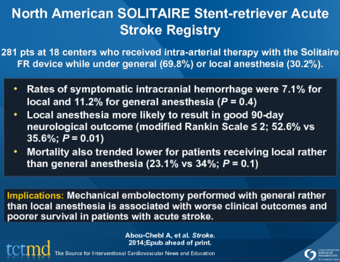North American SOLITAIRE Stent-retriever Acute Stroke Registry | tctmd.com