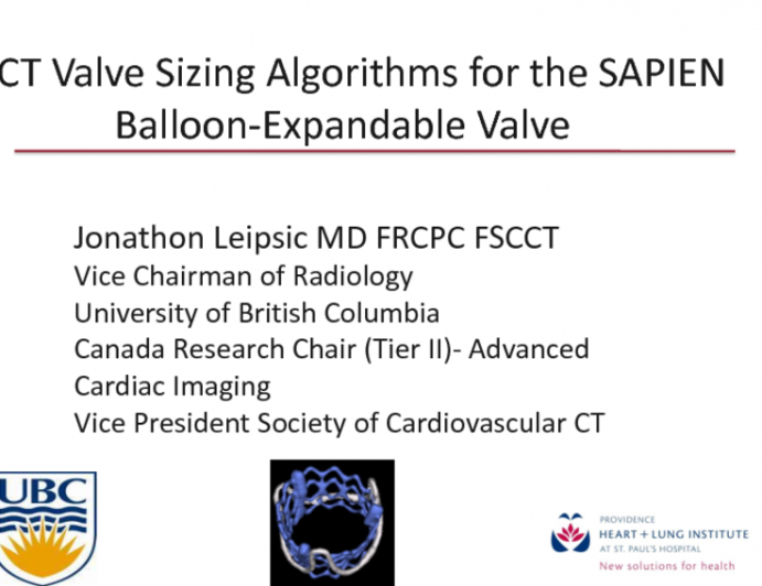 CT Valve Sizing Algorithms for the SAPIEN Balloon-Expandable Valve ...