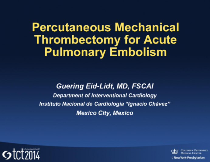 Percutaneous Mechanical Thrombectomy in Acute Pulmonary Embolism ...