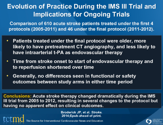 Evolution of Practice During the IMS III Trial and Implications for ...