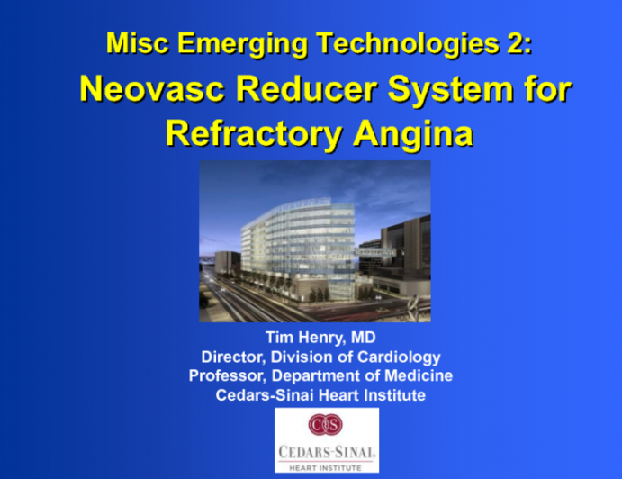 Miscellaneous Emerging Technologies 2: The Neovasc Reducer System for ...