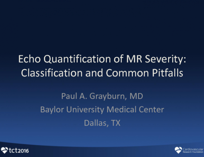 Echo Quantification of MR Severity: Classification and Common Pitfalls ...