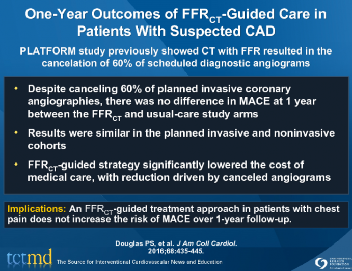 One-Year Outcomes of FFRCT-Guided Care in Patients With Suspected CAD ...