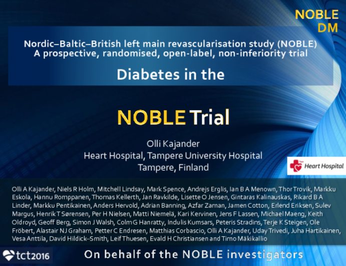 Diabetes in the NOBLE Trial | tctmd.com