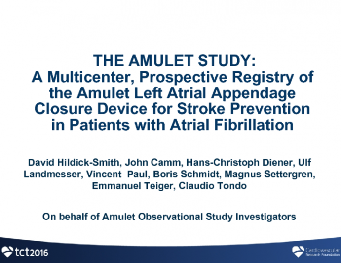 AMULET OBSERVATIONAL STUDY: Multicenter, Prospective, Registry Results ...