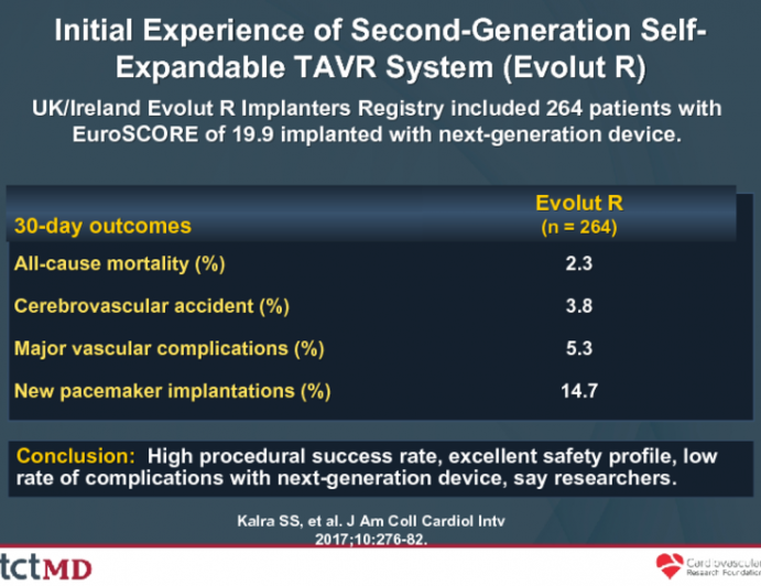 Initial Experience of Second-Generation Self-Expandable TAVR System ...