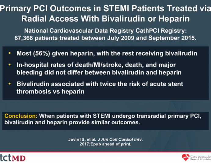 Primary PCI Outcomes in STEMI Patients Treated via Radial Access With ...