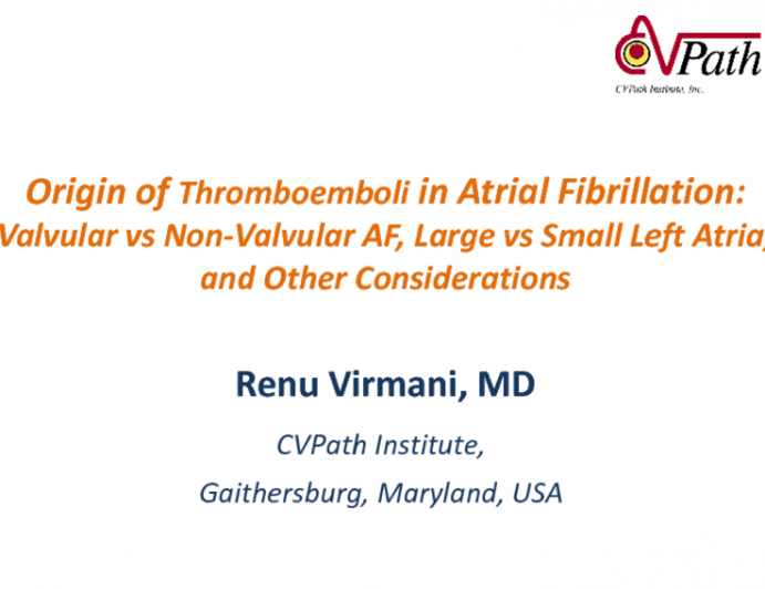 Origin of Thromboemboli in Atrial Fibrillation: Valvular vs Non ...