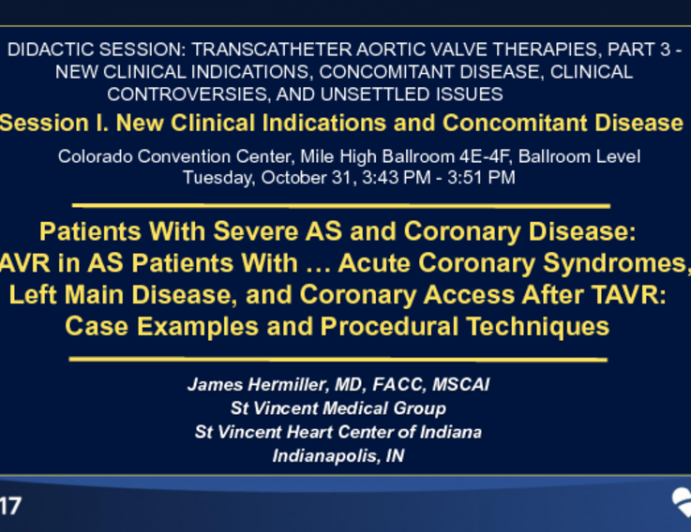 TAVR in AS Patients With Acute Coronary Syndromes, Left Main Disease ...