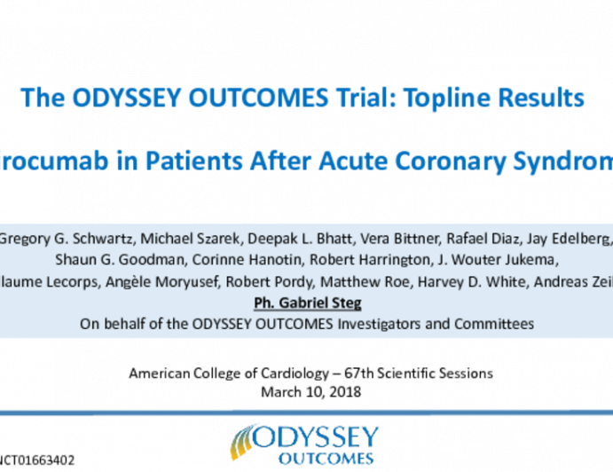 The ODYSSEY OUTCOMES Trial: Topline Results Alirocumab in Patients ...