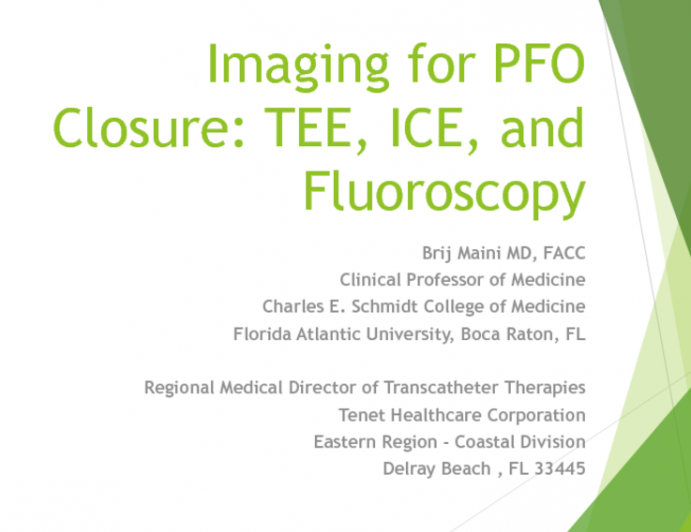 Imaging for PFO Closure: TEE, ICE, and Fluoroscopy | tctmd.com