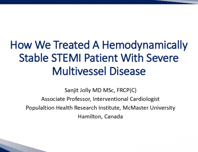 Case #1: How We Treated A Hemodynamically Stable STEMI Patient With ...