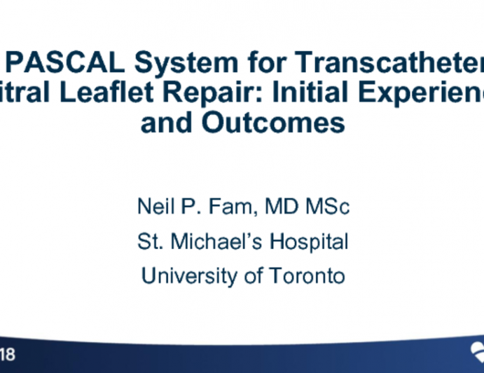 PASCAL System for Transcatheter Mitral Leaflet Repair: Initial ...