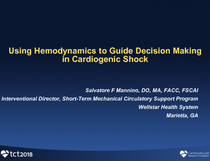 Using Hemodynamics to Guide Decision-Making in Cardiogenic Shock ...