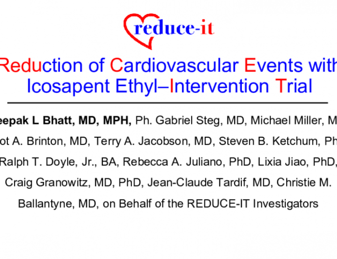 REDUCE-IT Trial: Reduction of Cardiovascular Events with Icosapent ...