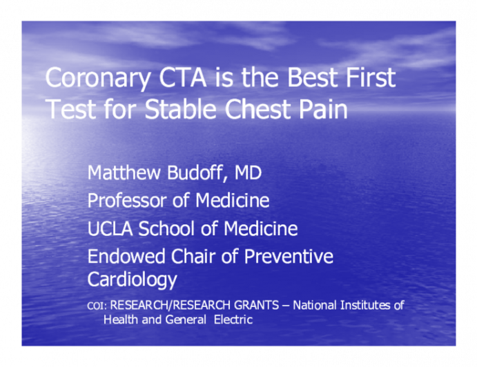 Coronary CTA is the Best First Test for Stable Chest Pain | tctmd.com