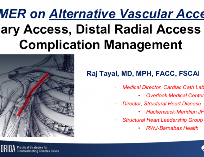 PRIMER on Alternative Vascular Access: Axillary Access, Distal Radial ...