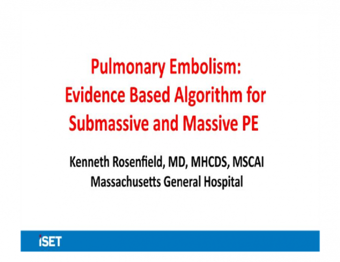 Pulmonary Embolism: Evidence Based Algorithm for Submassive and Massive PE | tctmd.com