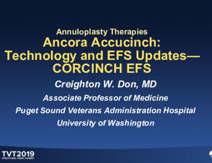 Accucinch ANCORA: Technology and EFS Updates (CORCINCH EFS) | tctmd.com