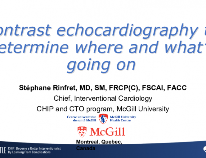 Contrast echocardiography to determine where and what’s going on ...