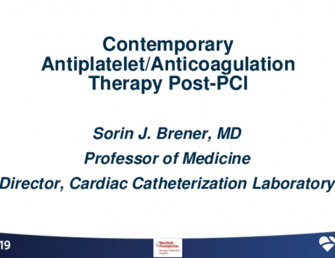 Contemporary Antiplatelet/Anticoagulation Therapy Post-PCI | tctmd.com