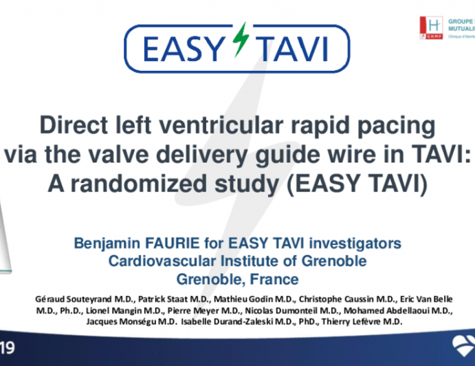 EASY-TAVI: A Randomized Trial of Left Ventricular vs. Right Ventricular ...