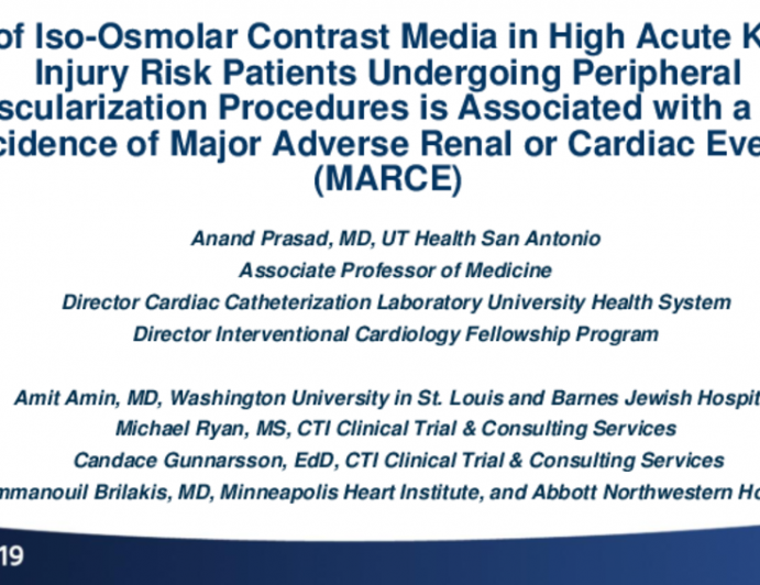 TCT 31: Use of Iso-Osmolar Contrast Media in High AKI Risk Patients ...